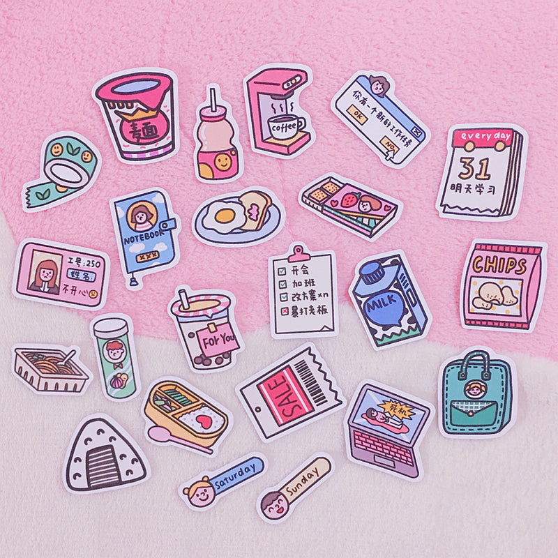 Kawaii Work Stickers (24 pcs) – BlossomMemento
